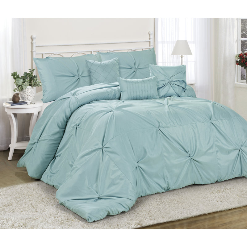 Homechoice International Group Pintuck Pleated Comforter Set Wayfair